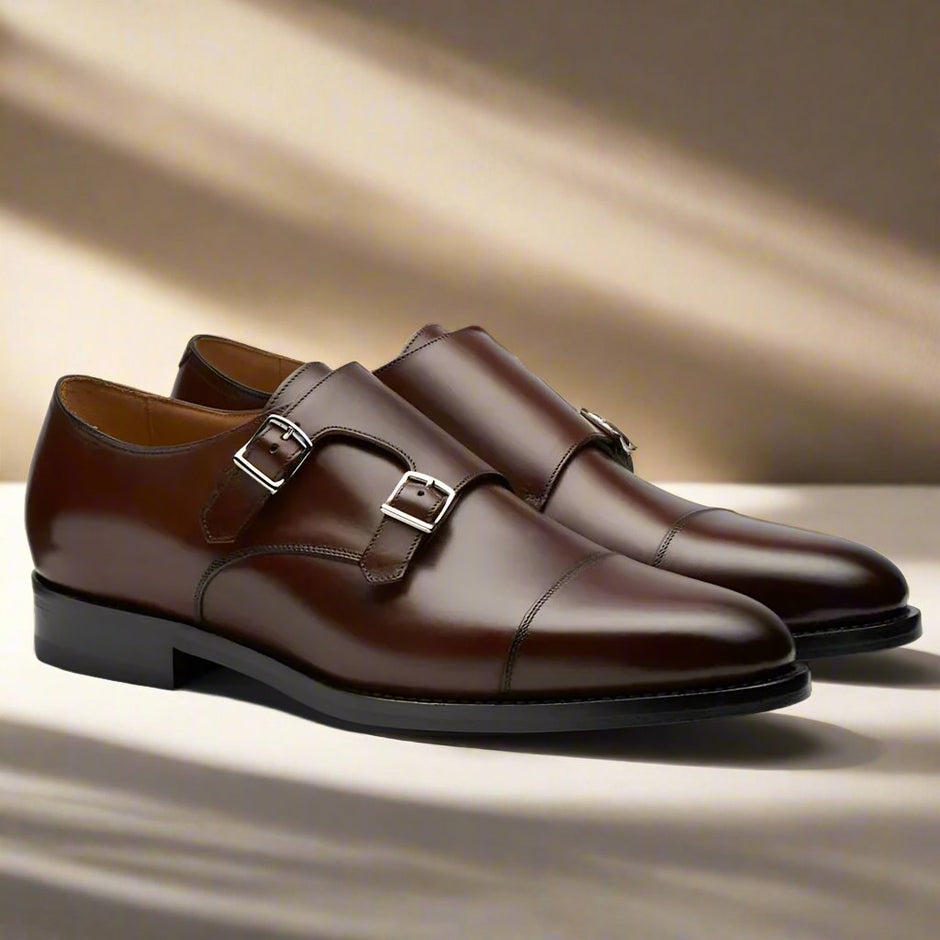 Genuine Leather Monk Strap Shoes – Custom Handmade Monk Strap Shoes ...