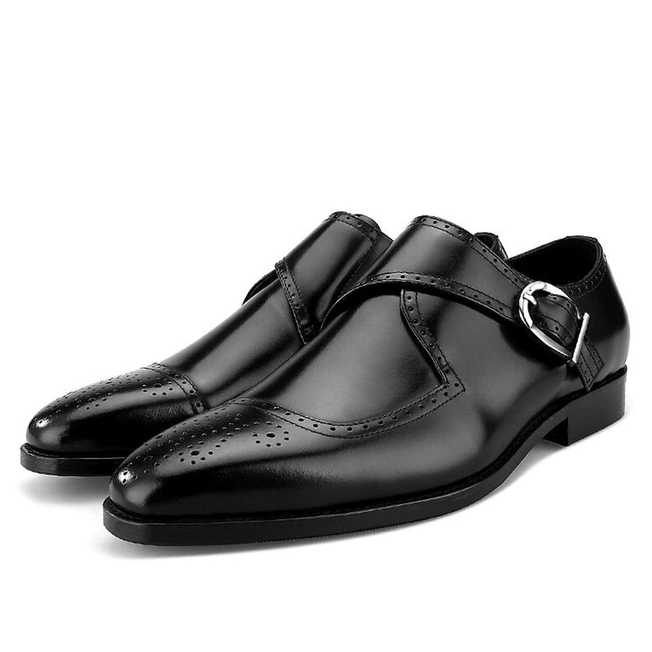 Genuine Leather Monk Strap Shoes – Custom Handmade Monk Strap Shoes ...